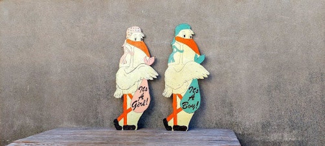 Vintage It's A Girl! (only It's A Girl) Looney Tunes Cartoon Stork Folk ...