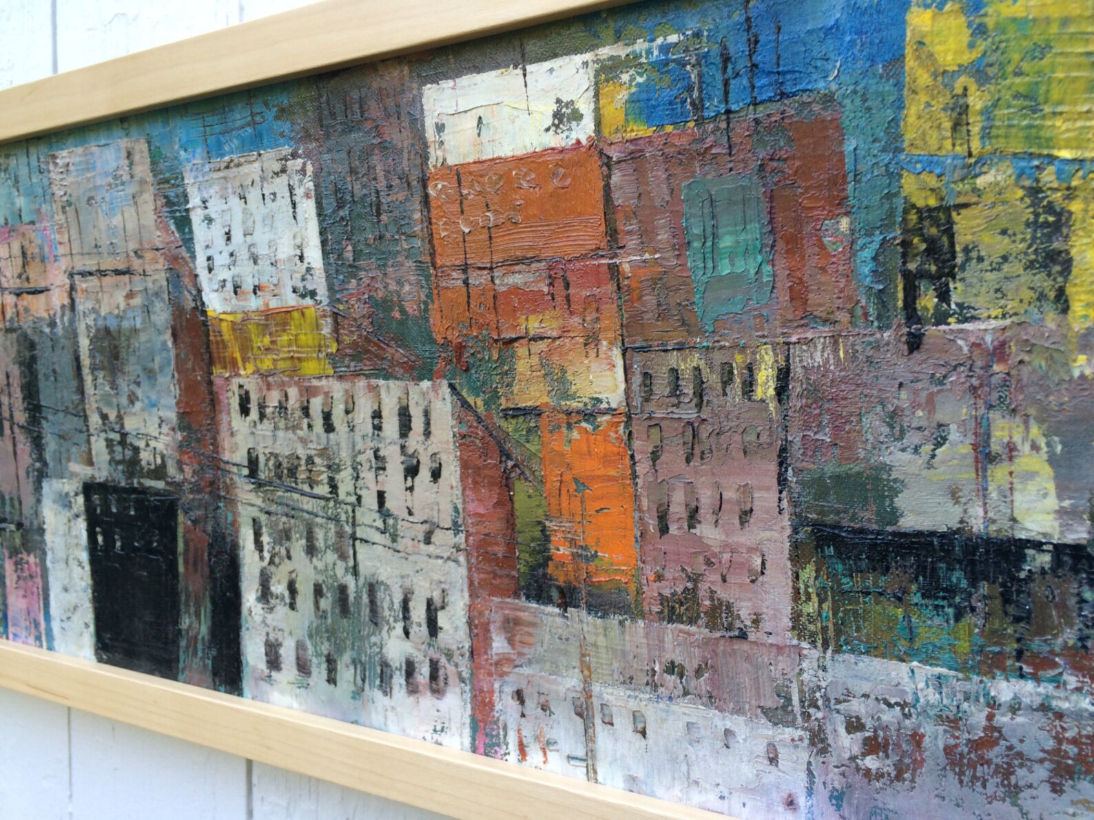 Mid Century Modern Abstract Cubist Oil on Board New York City Margit ...