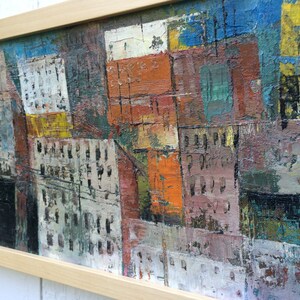 Mid Century Modern Abstract Cubist Oil on Board New York City Margit ...