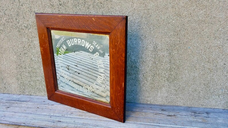 Antique 19th Century Reverse Painted Advertising Mirror - Etsy