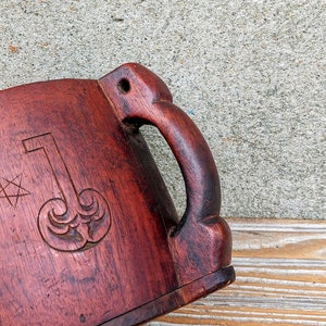 Antique 18th Century Staved Hand Carved Star and Symbol Mahogany Wood ...