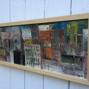 Mid Century Modern Abstract Cubist Oil on Board New York City Margit ...