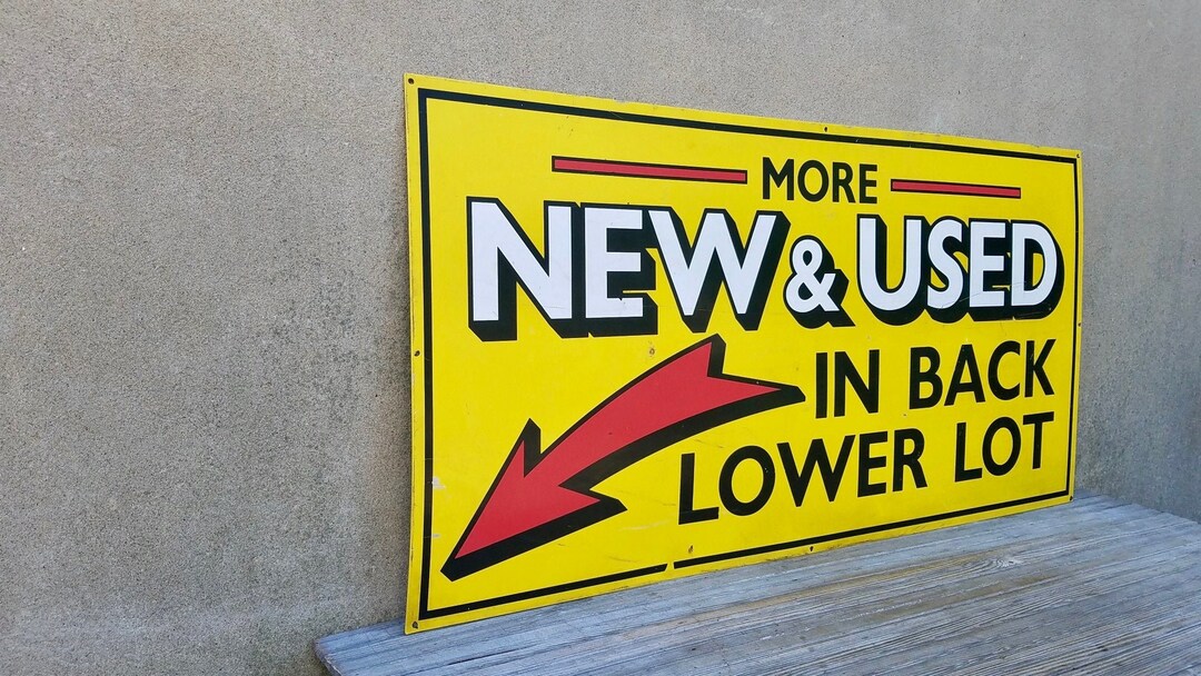 Vintage 6' Metal Used Car Lot Automotive Advertising Sign - Etsy