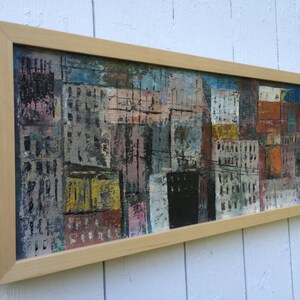 Mid Century Modern Abstract Cubist Oil on Board New York City Margit ...