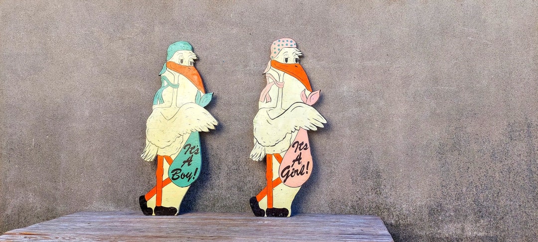 Vintage It's A Boy! (only It's A Boy) Looney Tunes Cartoon Stork Folk ...