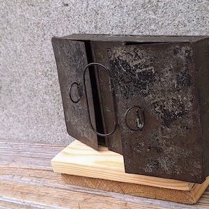 Antique 19th Century Tin Knocker Hand Made Three Compartment Cash Till ...