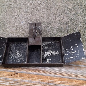 Antique 19th Century Tin Knocker Hand Made Three Compartment Cash Till ...