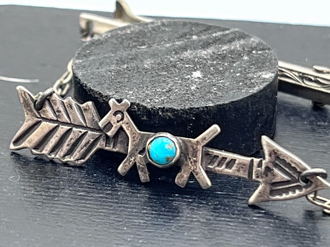Vintage Navajo Native American Silversmith Made Hand Stamped Sterling ...