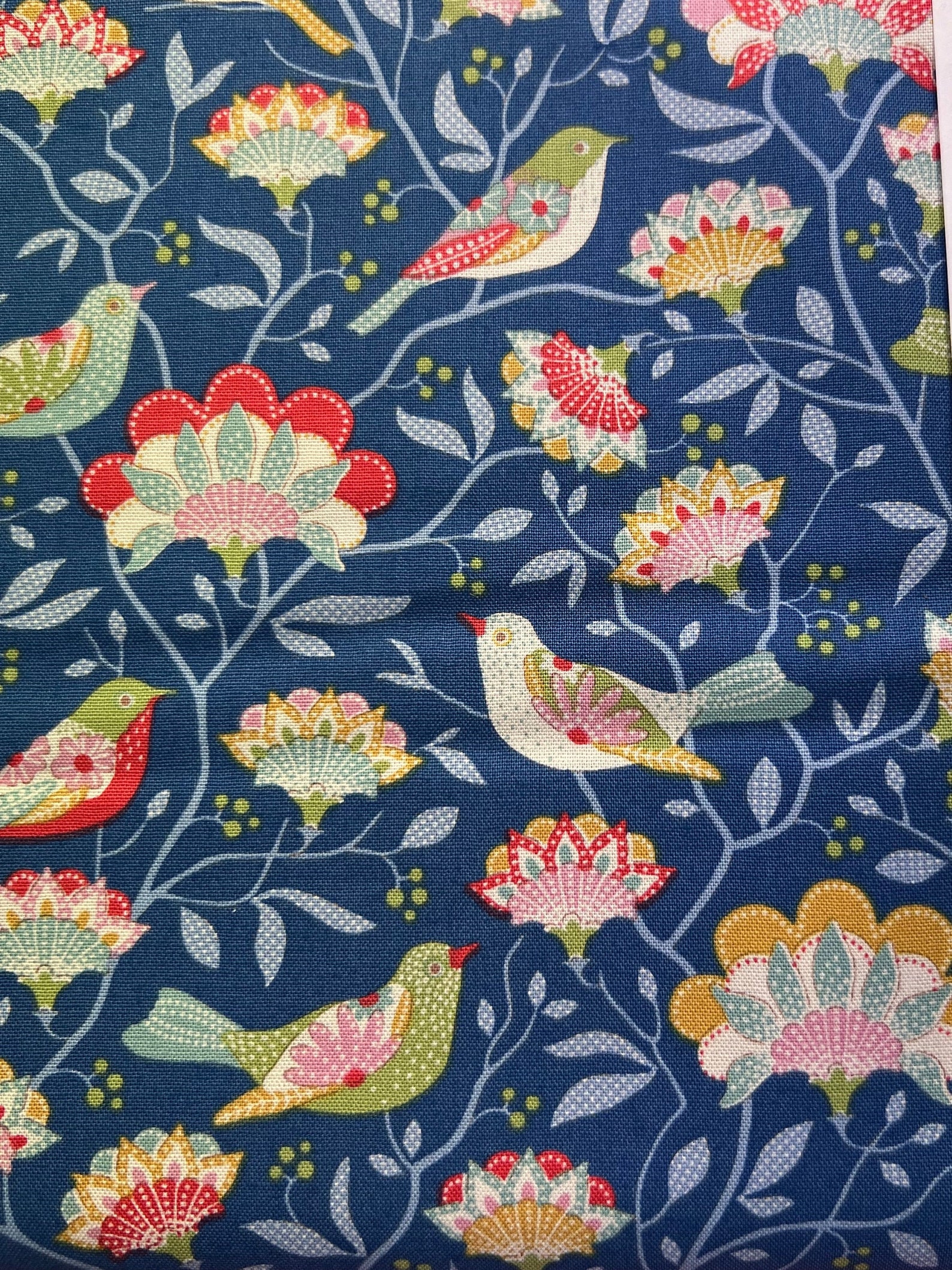 Tilda ‘jubilee Bird Tree’ Fabric in Blue or Red, Priced per Fat Quarter ...
