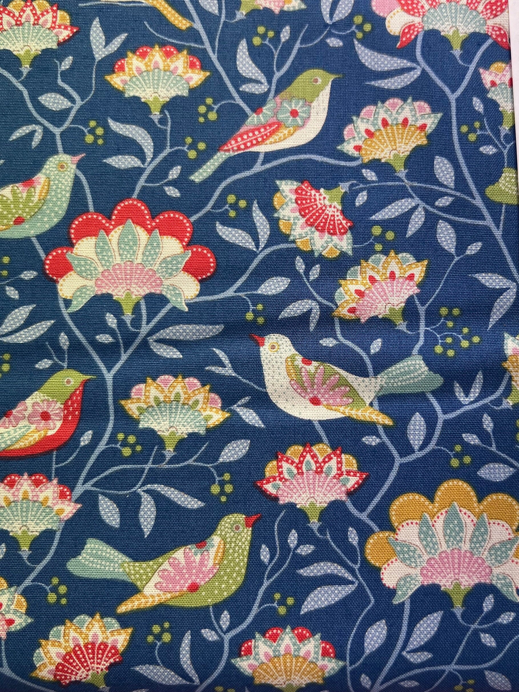 Tilda ‘jubilee Bird Tree’ Fabric in Blue or Red, Priced per Fat Quarter ...