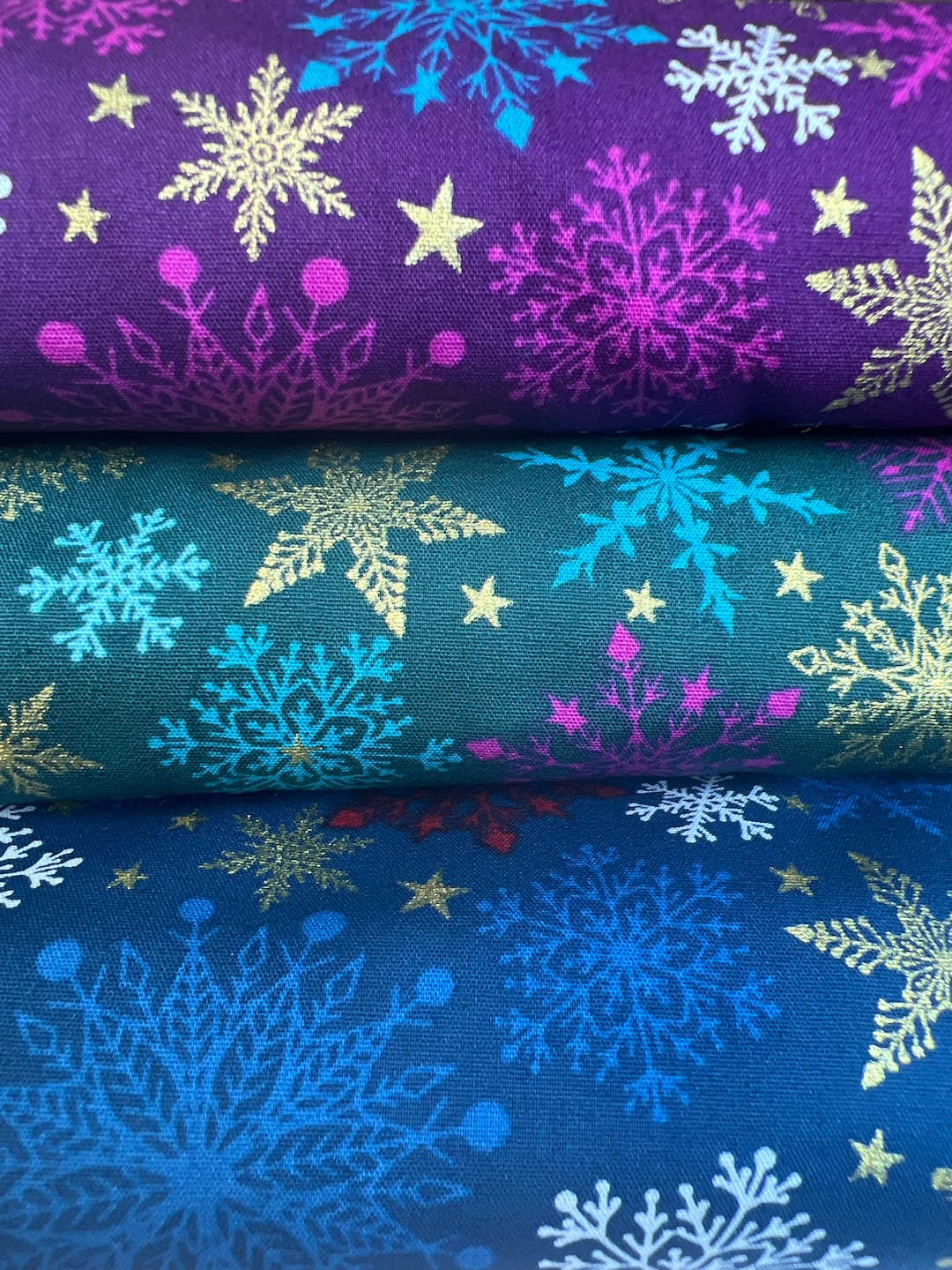 Winter Snowflakes Contemporary Cotton Fabric Cut to Order. Priced per ...