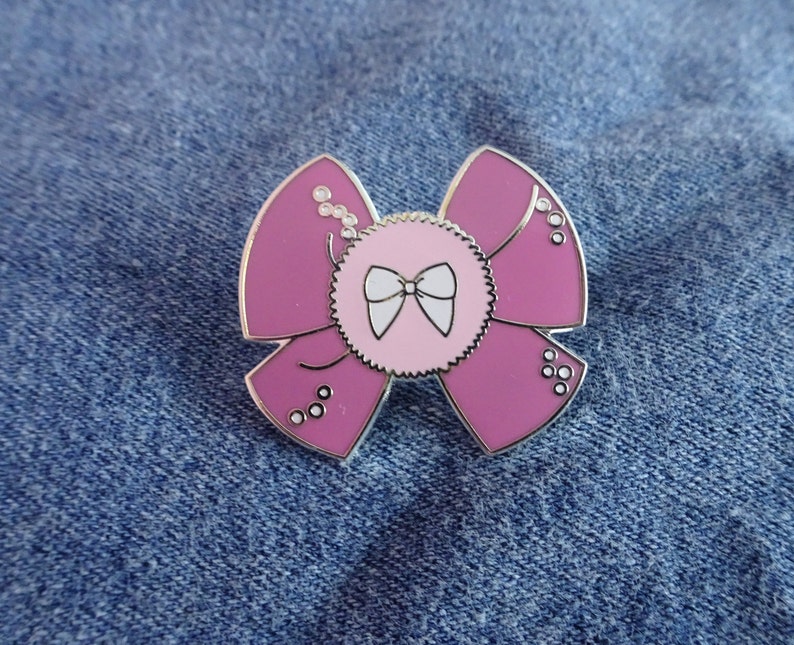 Kawaii Larme Powder Puff Princess Pink Bow Hard Enamel Pin 3cm | Etsy