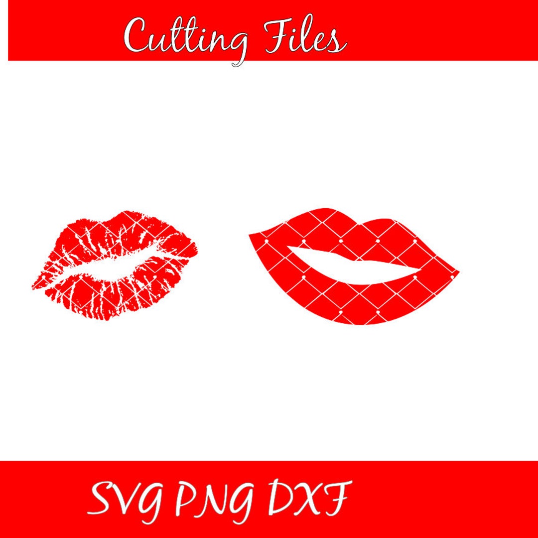 Kiss Svg Lips Svg Png Dxf File Instant Download Cutting Machine File ...