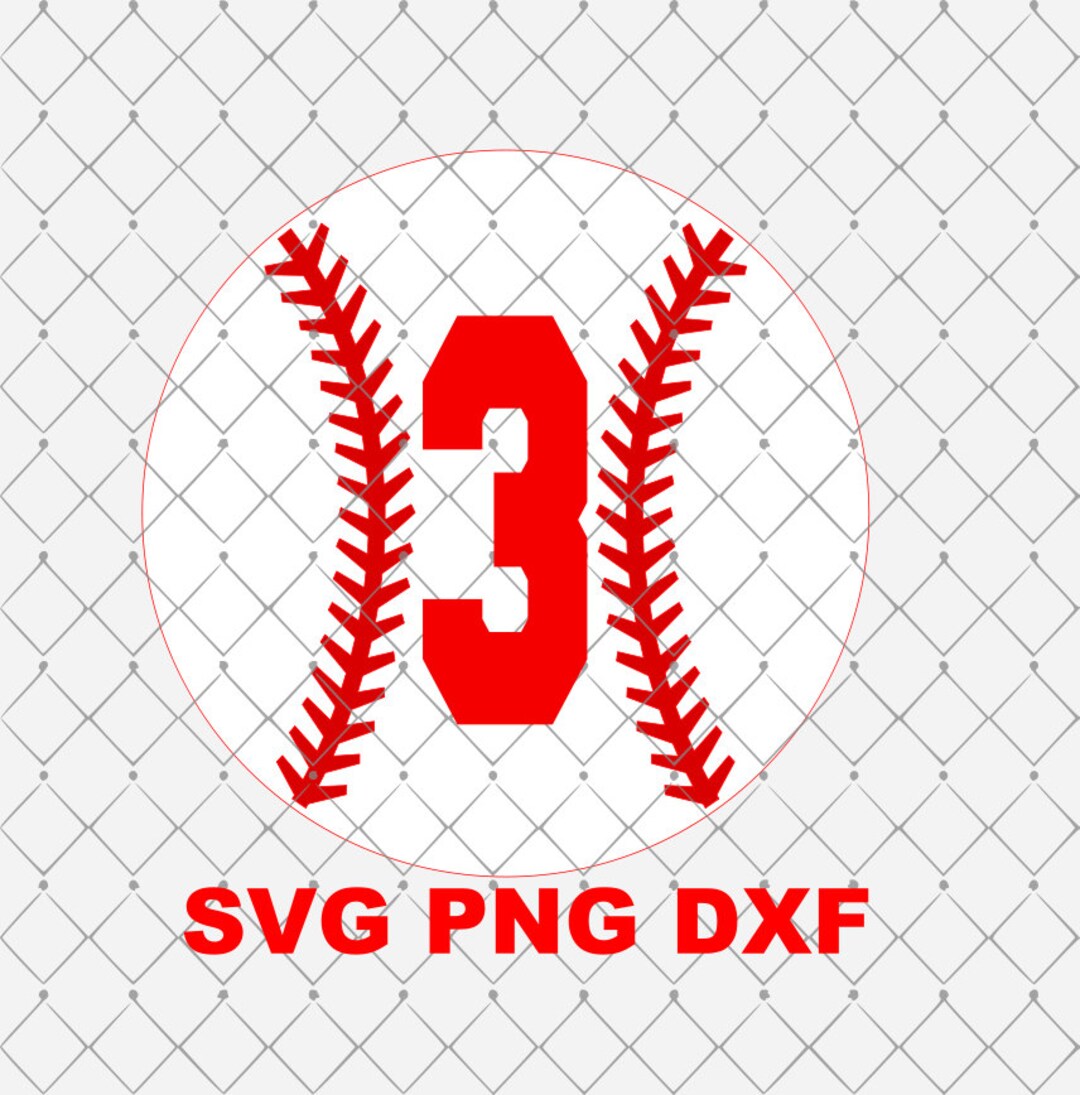 Number 3 Baseball Birthday Svg Png Dxf Cutting File Instant Download ...