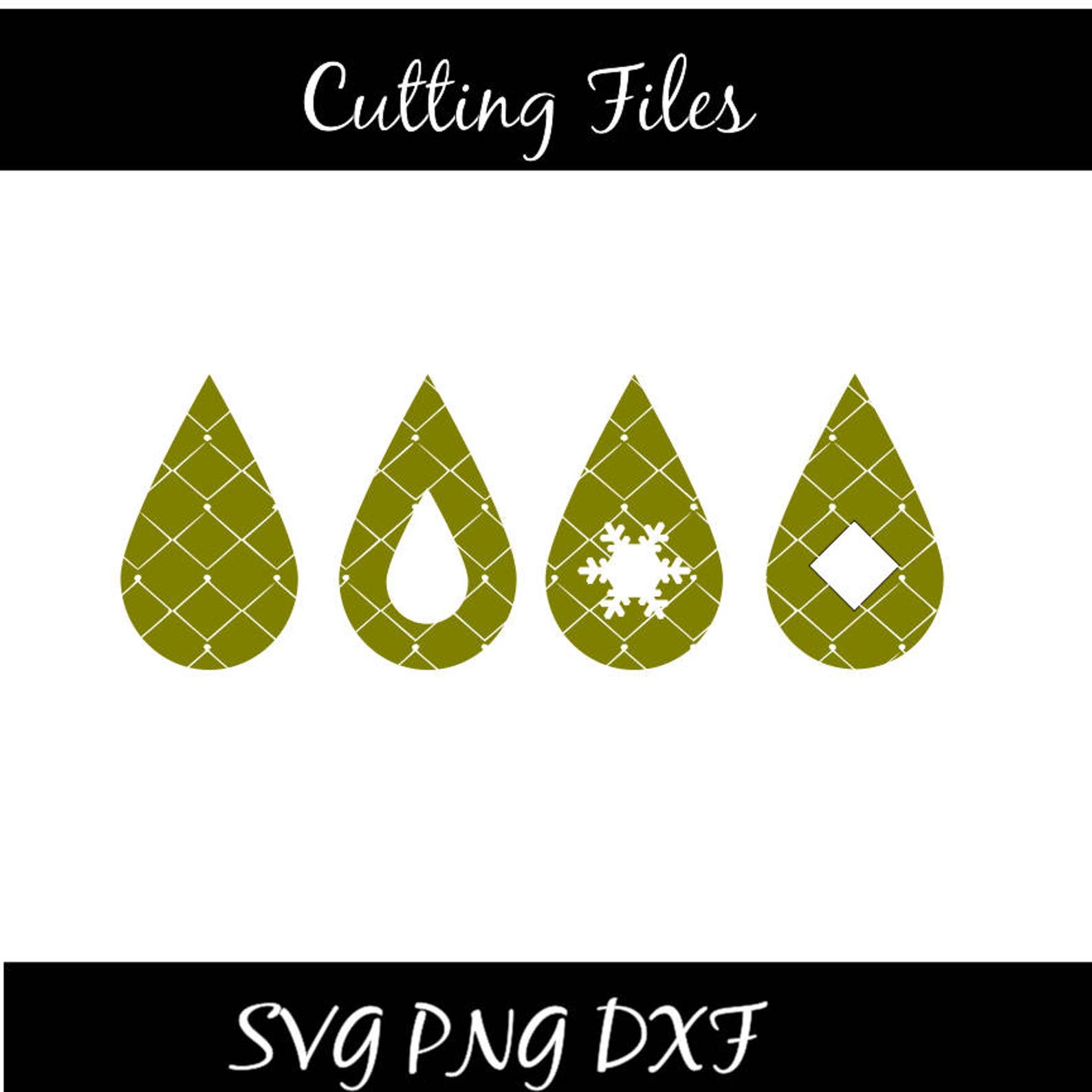Teardrop Earring Svg Geometric Cutout Designs SVG Png Dxf File Teardrop ...