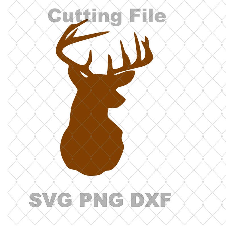 Deer Head Buck Side View Silhouette Hunting SVG Png Dxf File - Etsy