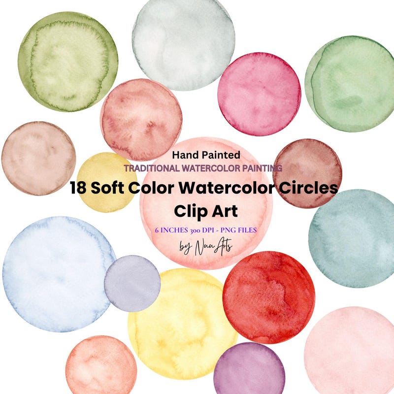 Watercolor Circles - Etsy
