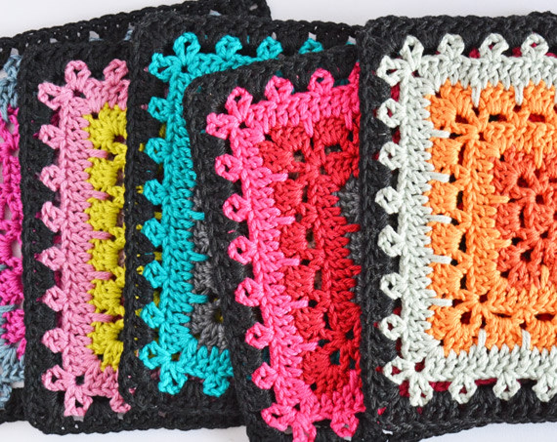 Granny square pattern Boho Square DIY PDF English Crochet | Etsy