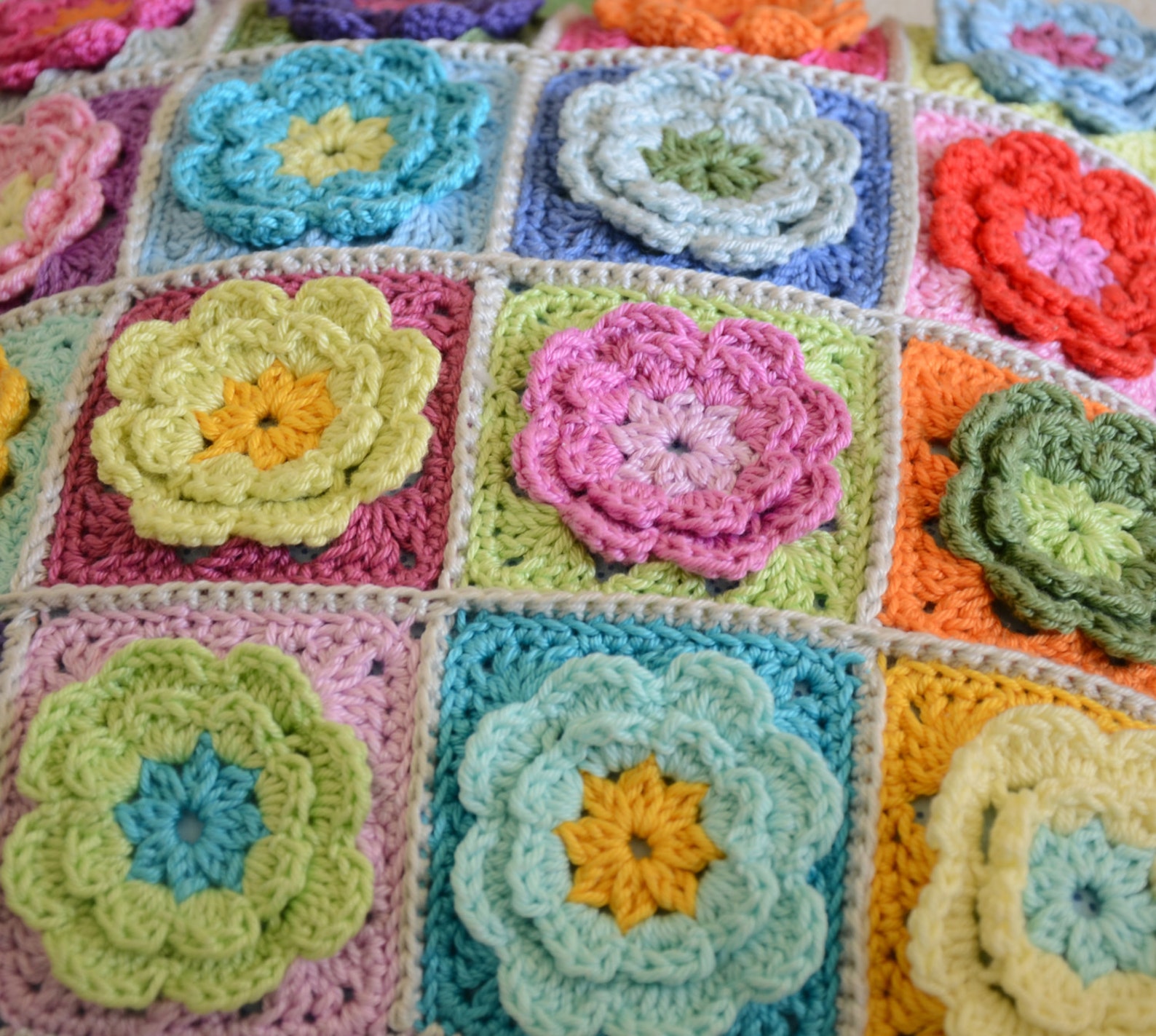 Crochet Pattern Flower Square Pattern Ready for Immediate - Etsy UK
