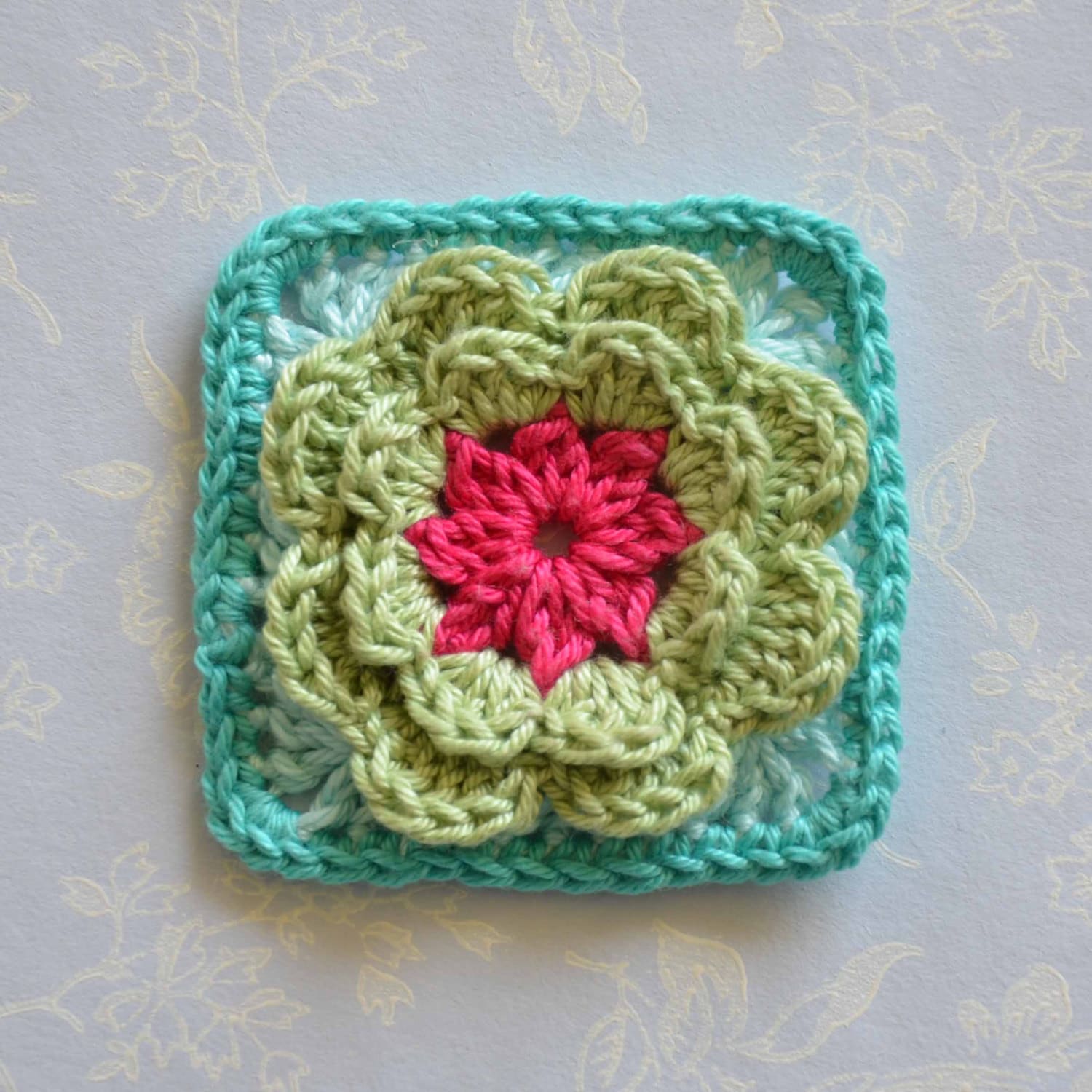 Crochet Pattern Flower Square Pattern - Ready for Immediate Download ...