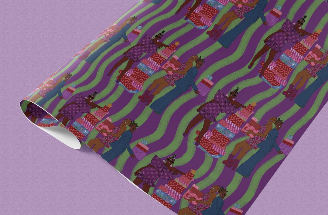 Gift Swap Illustrated Patterned Wrapping Paper Gift Wrap - Etsy