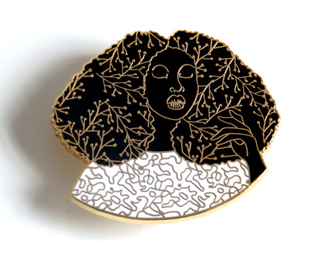 Bloom - Enamel Pin - Afro Art Pin - Etsy