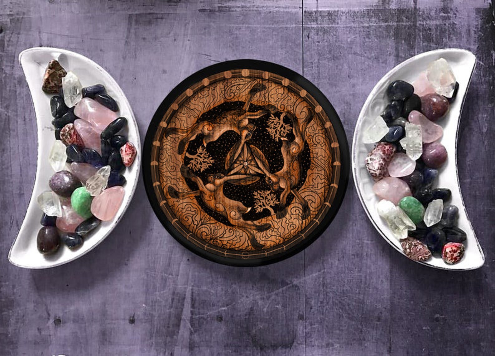 Tinners Rabbits Hare Trinity Plate | Dark Cottagecore Witchy Gifts ...