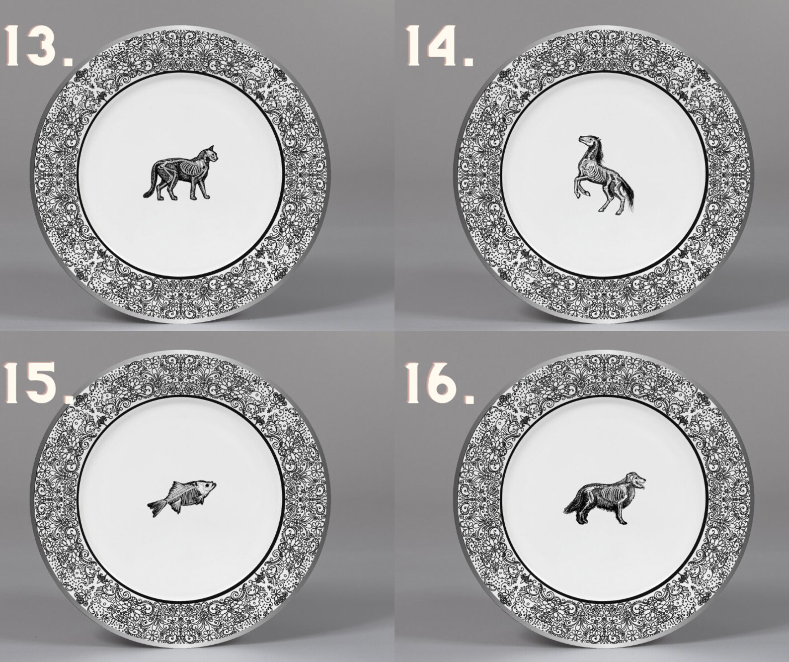 Animal Anatomy Skeleton Gothic Plate Set Autumn Dinnerware - Etsy