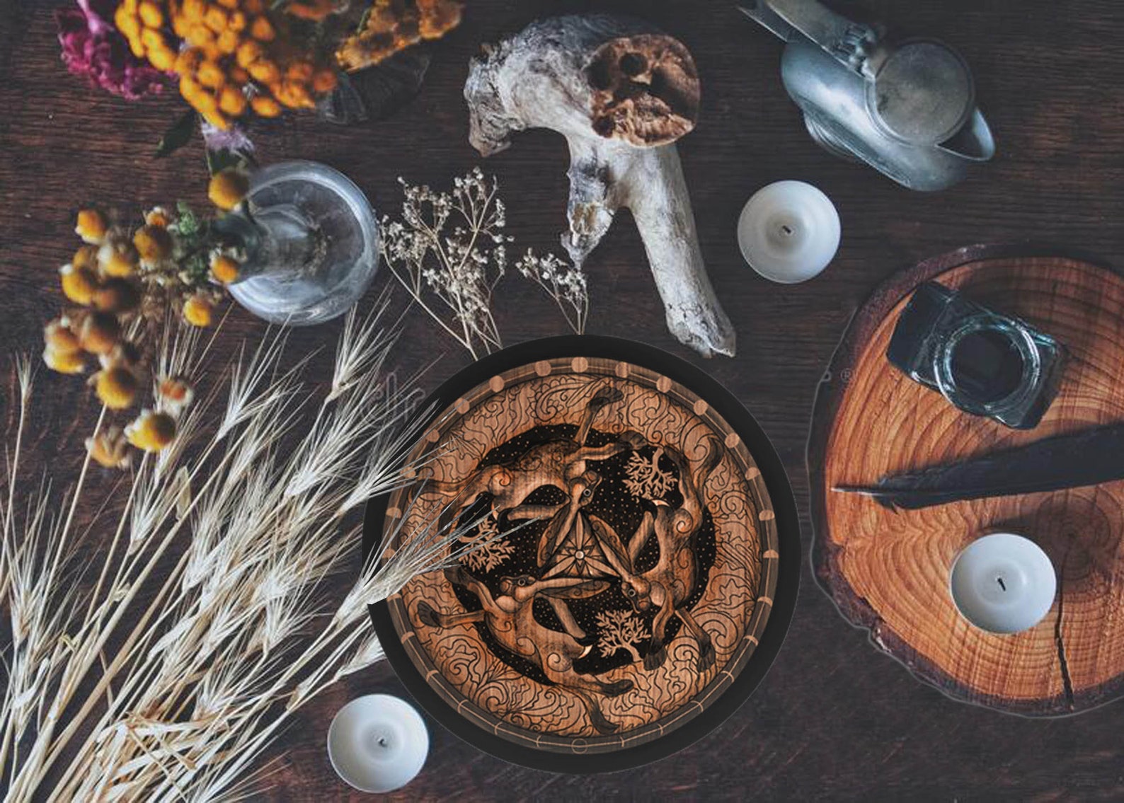 Tinners Rabbits Hare Trinity Plate | Dark Cottagecore Witchy Gifts ...