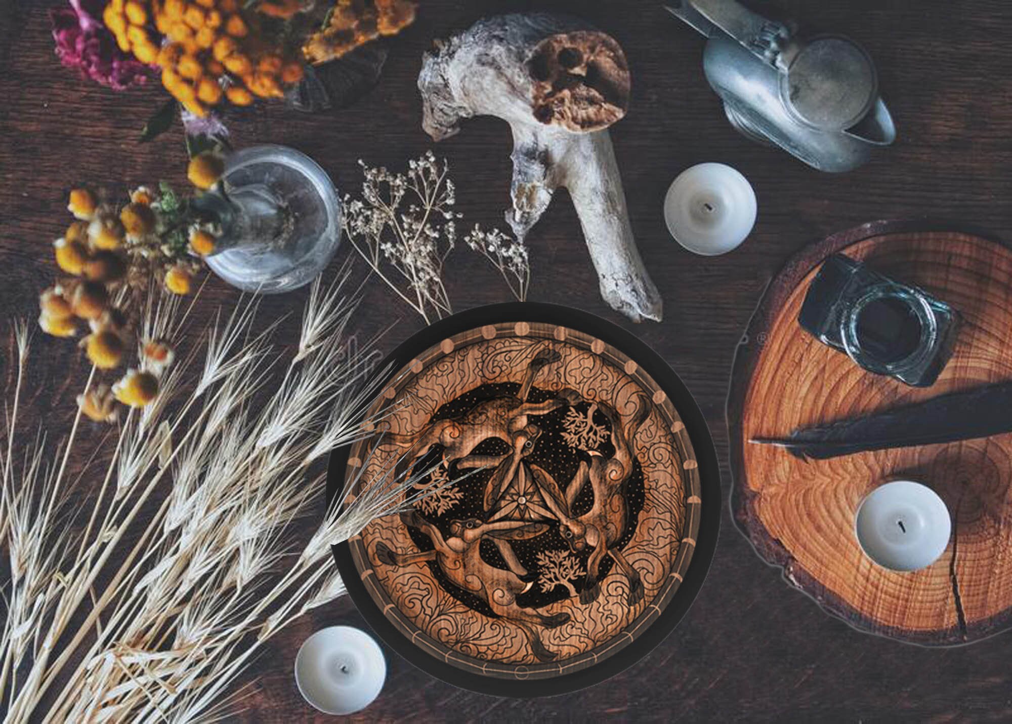 Tinners Rabbits Hare Trinity Plate | Dark Cottagecore Witchy Gifts ...