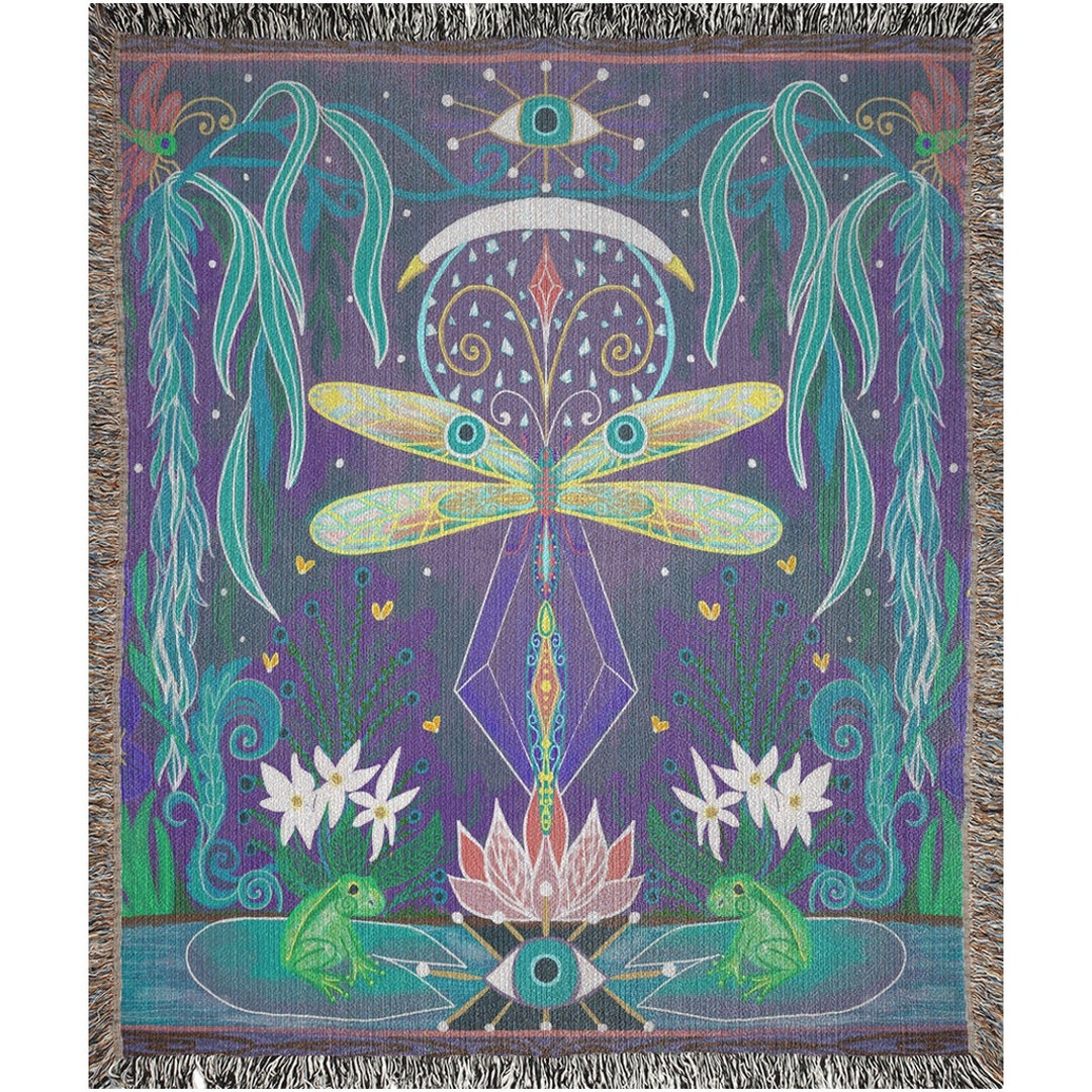Evil Eye Dragonfly Wall Art Woven Afghan Blanket Tapestry Throw | Swamp ...