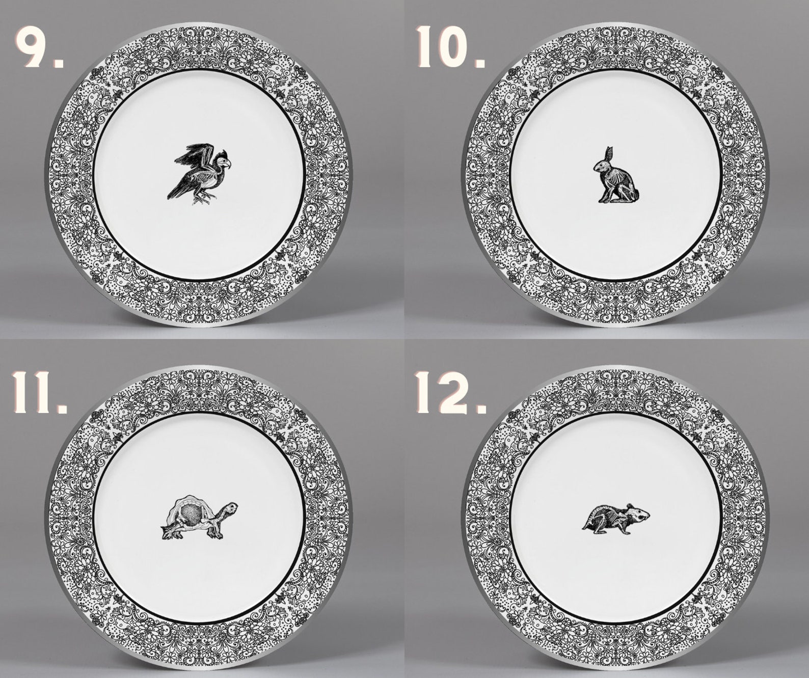 Animal Anatomy Skeleton Gothic Plate Set Autumn Dinnerware - Etsy