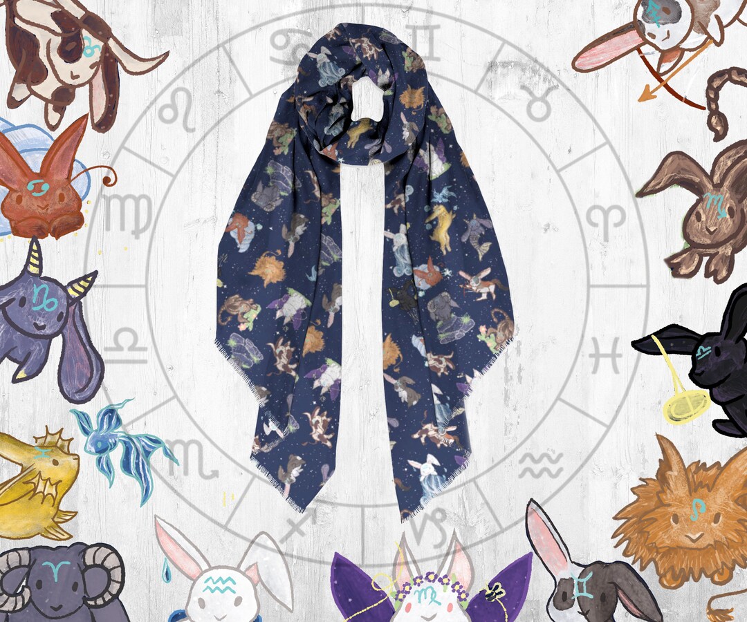 Bunny Rabbit Zodiac Model Scarf | Rabbit Scarf | Zodiac Scarf | Bunny ...