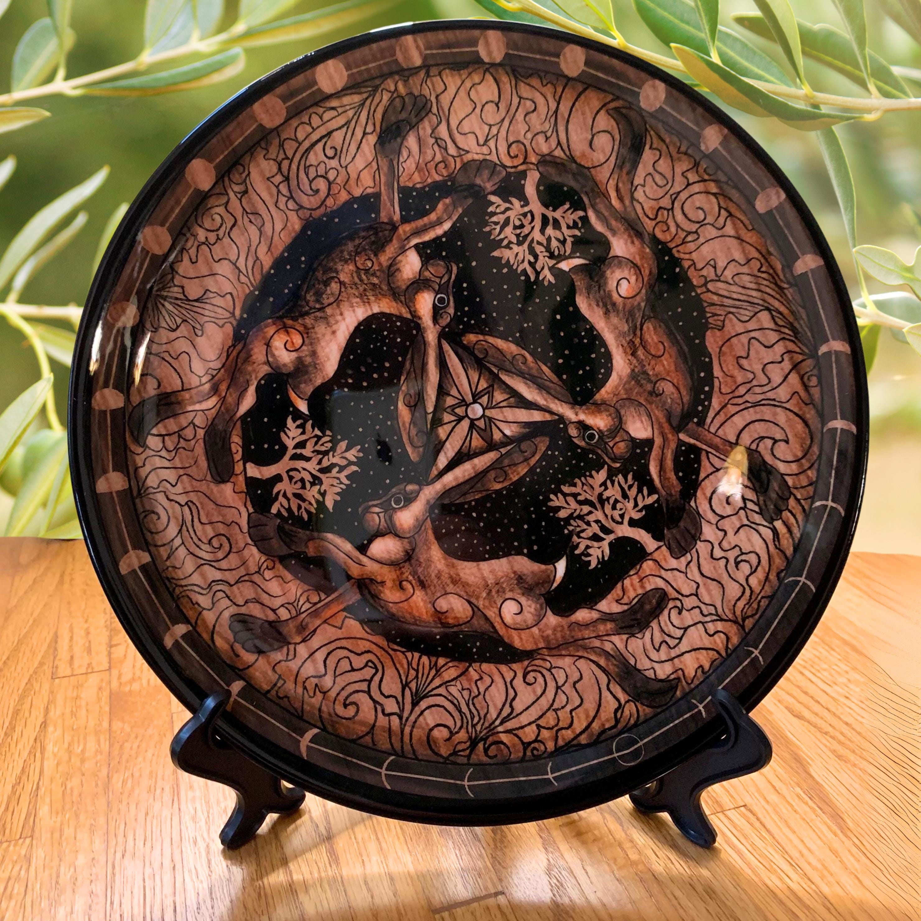 Tinners Rabbits Hare Trinity Plate | Dark Cottagecore Witchy Gifts ...