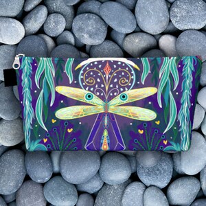 Waters of Fortune Zipper Canvas Pouch | Dragonfly Gifts | Cottagecore ...
