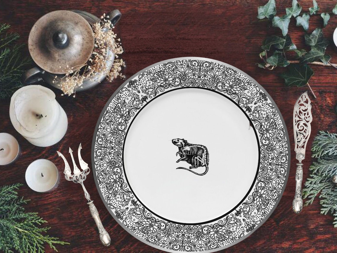 Animal Anatomy Skeleton Gothic Plate Set Autumn Dinnerware - Etsy
