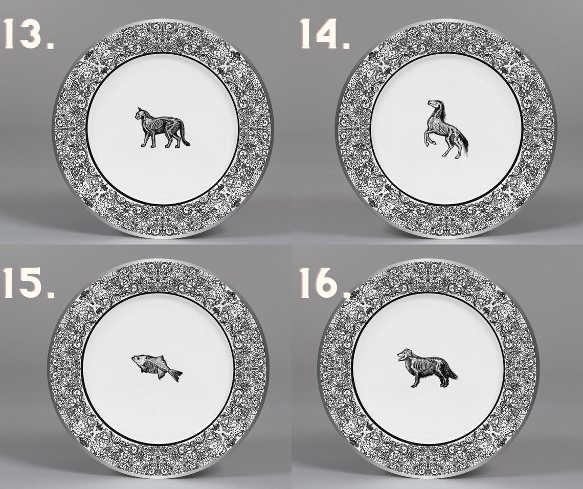 Animal Anatomy Skeleton Gothic Plate Set Autumn Dinnerware - Etsy