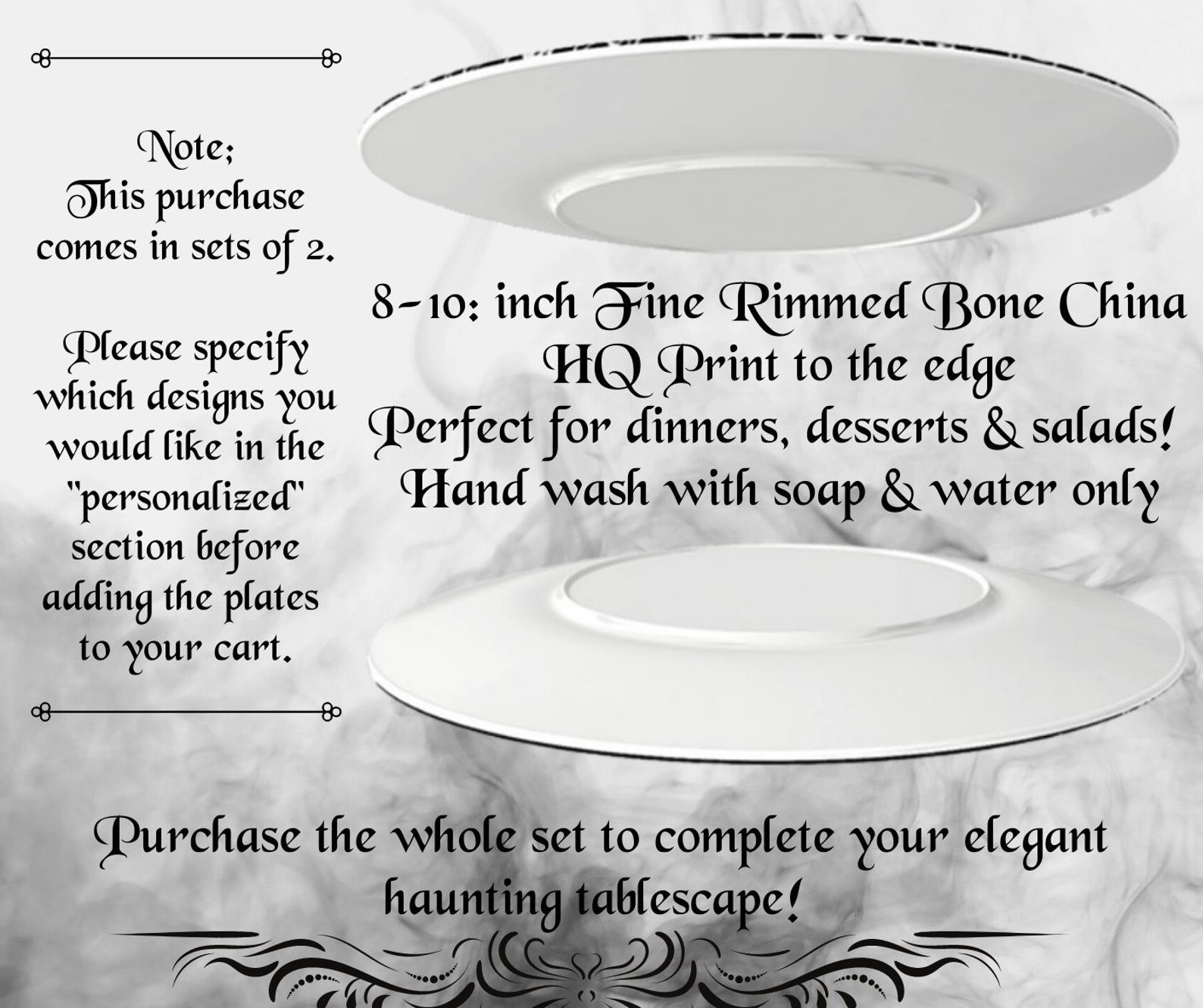 Animal Anatomy Skeleton Gothic Plate Set Autumn Dinnerware - Etsy