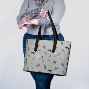 Italian Greyhound Whippet Dog Vegan Leather Crosby Tote Bag Purse ...
