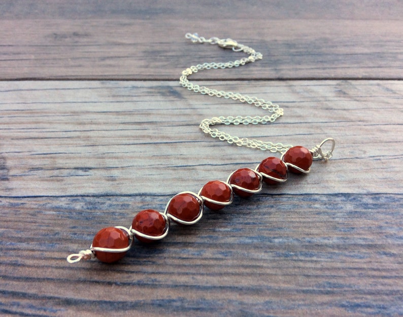 Red Jasper Necklace Root Chakra Sterling or 14k Gold Filled | Etsy