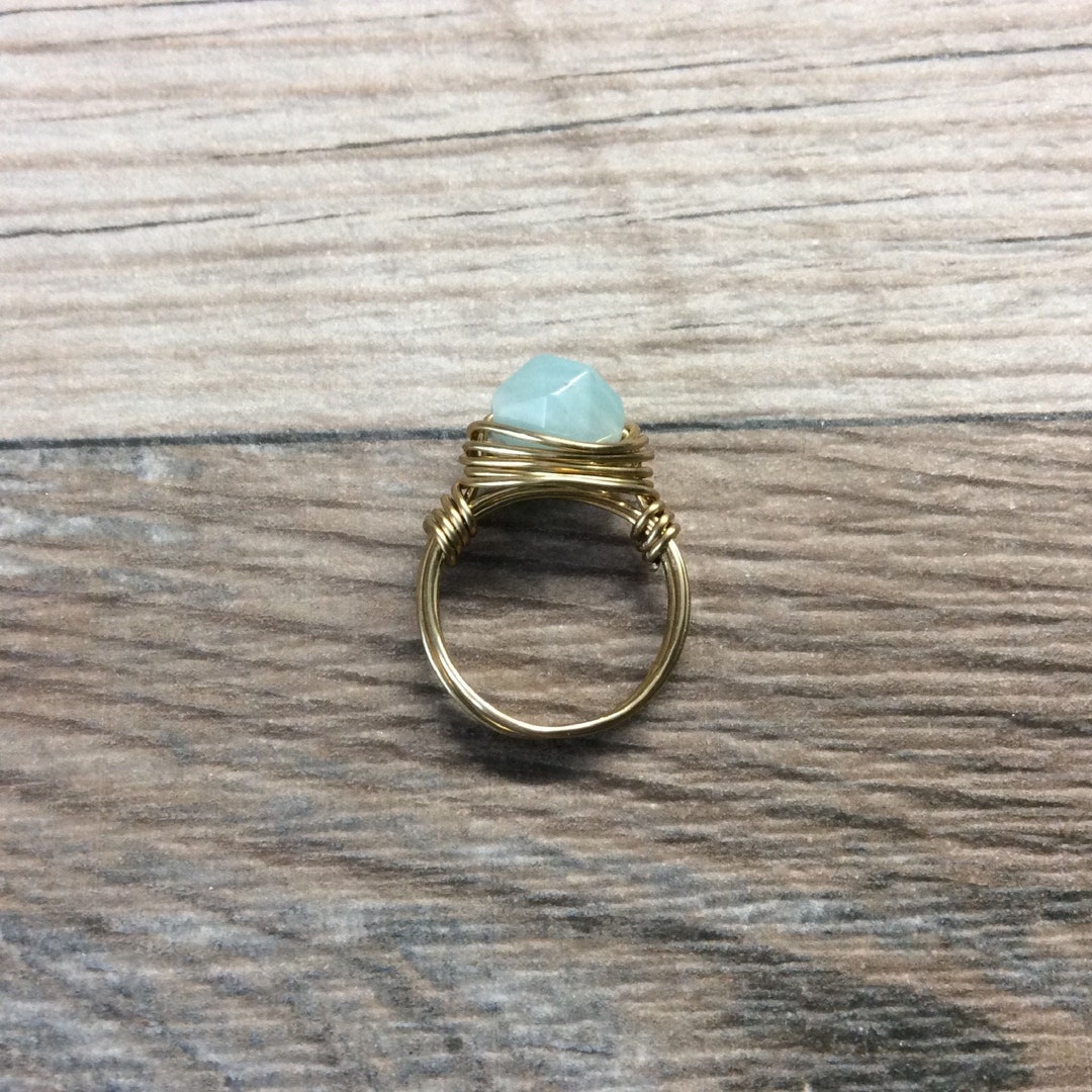 Amazonite Ring 14k Gold Filled or Sterling Silver Faceted - Etsy
