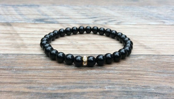 Black Tourmaline anklet protection dainty anklet | Etsy