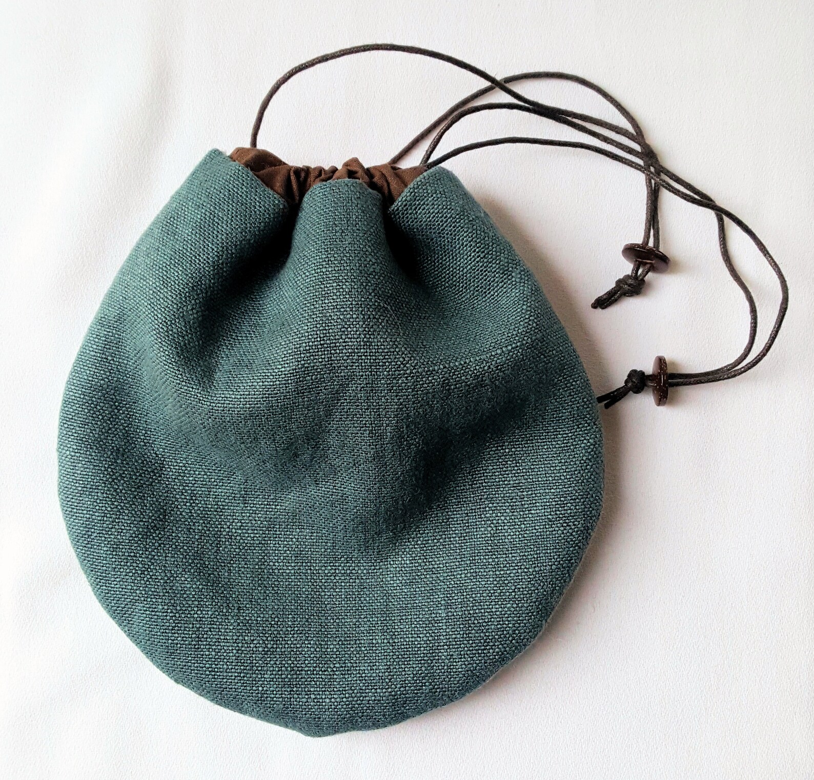 Textile Art Embroidered Linen Pouch Circles in a Forest - Etsy