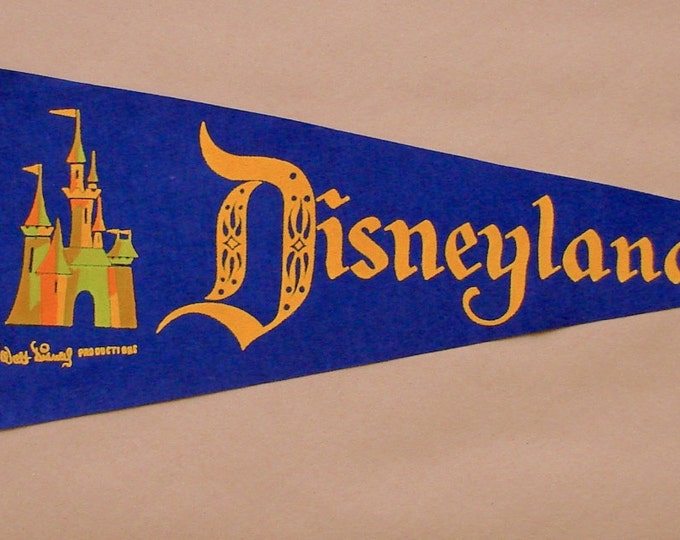 Vintage 'walt Disney Productions, Disneyland', Pennant - Etsy