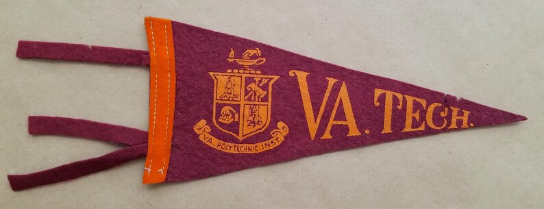 Vintage Tiny Mini USA College University Pennants: VA Tech, Illinois ...