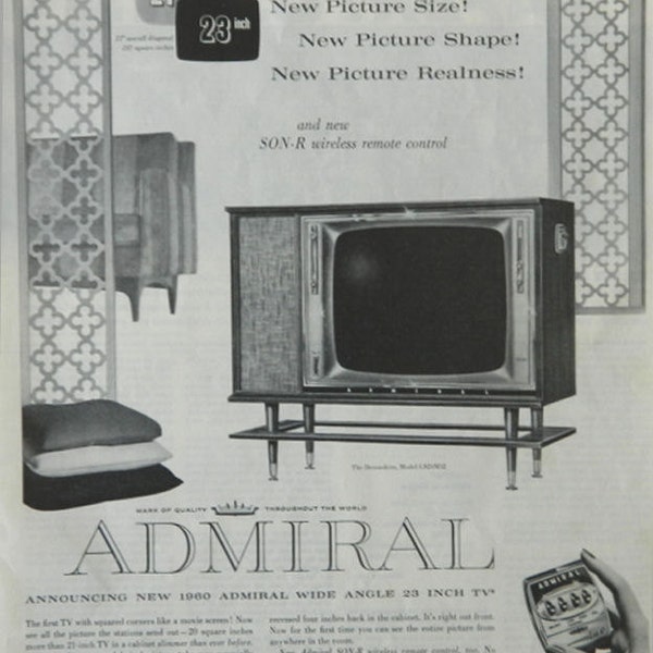 Admiral Television - Etsy