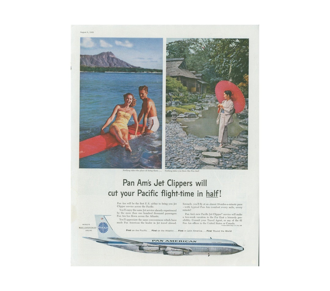 1959 Pan Am Ad Jet Clipper for Pan American Airlines Collectible ...