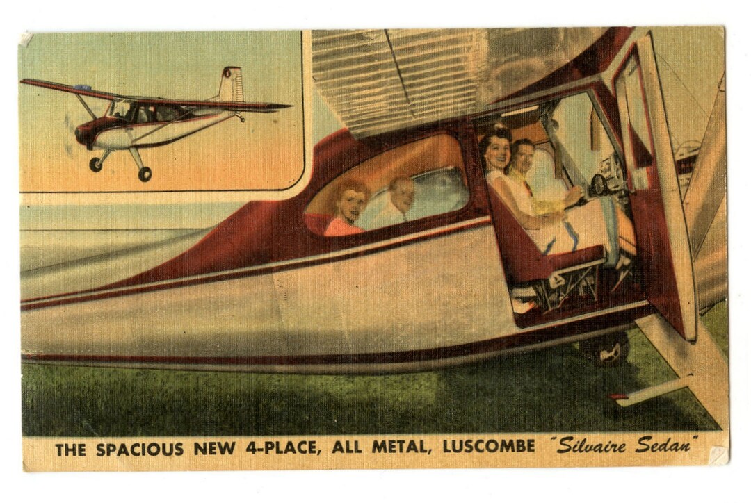 Airplane Postcard Luscombe Silver Sedan Four-seater - Etsy