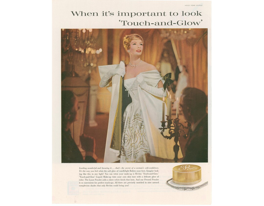 1959 Revlon Touch-and-glow Face Powder Ad - Vintage Cosmetics Print ...