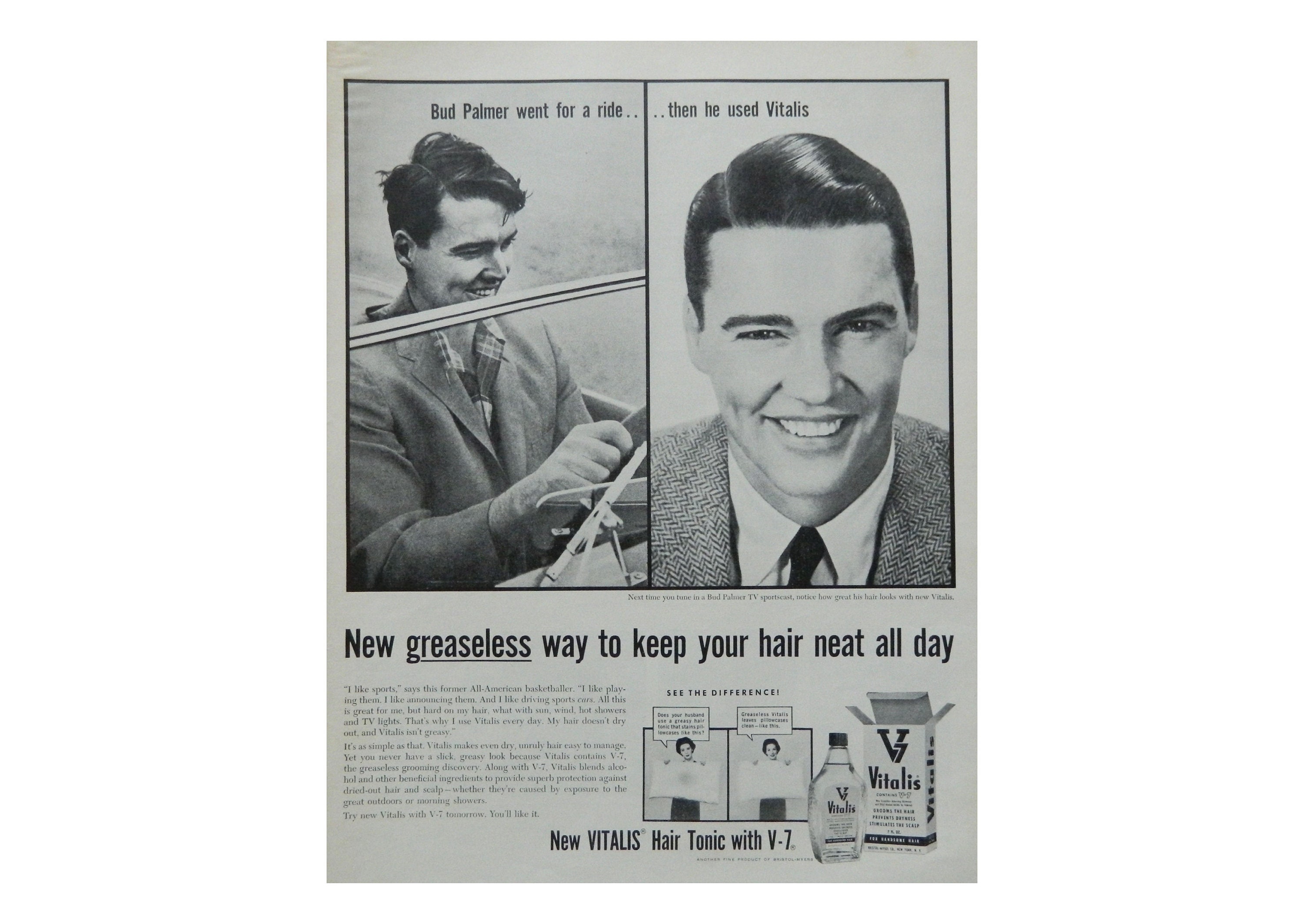 1957 Vitalis Ad Bud Palmer Basketball All American - Etsy